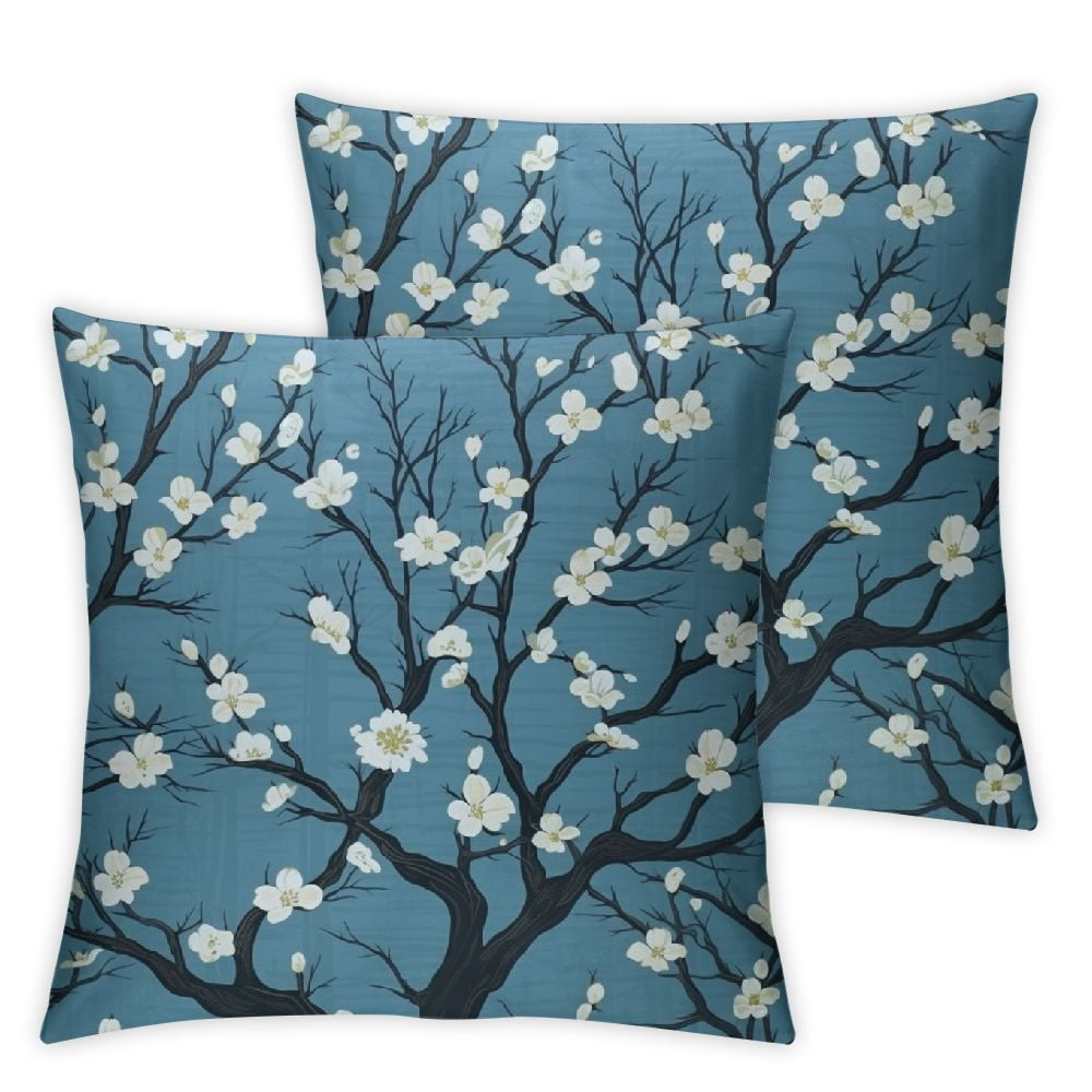Wuche Floral Throw Pillow Cushion Cover, Sakura Tree Branches Pale ...