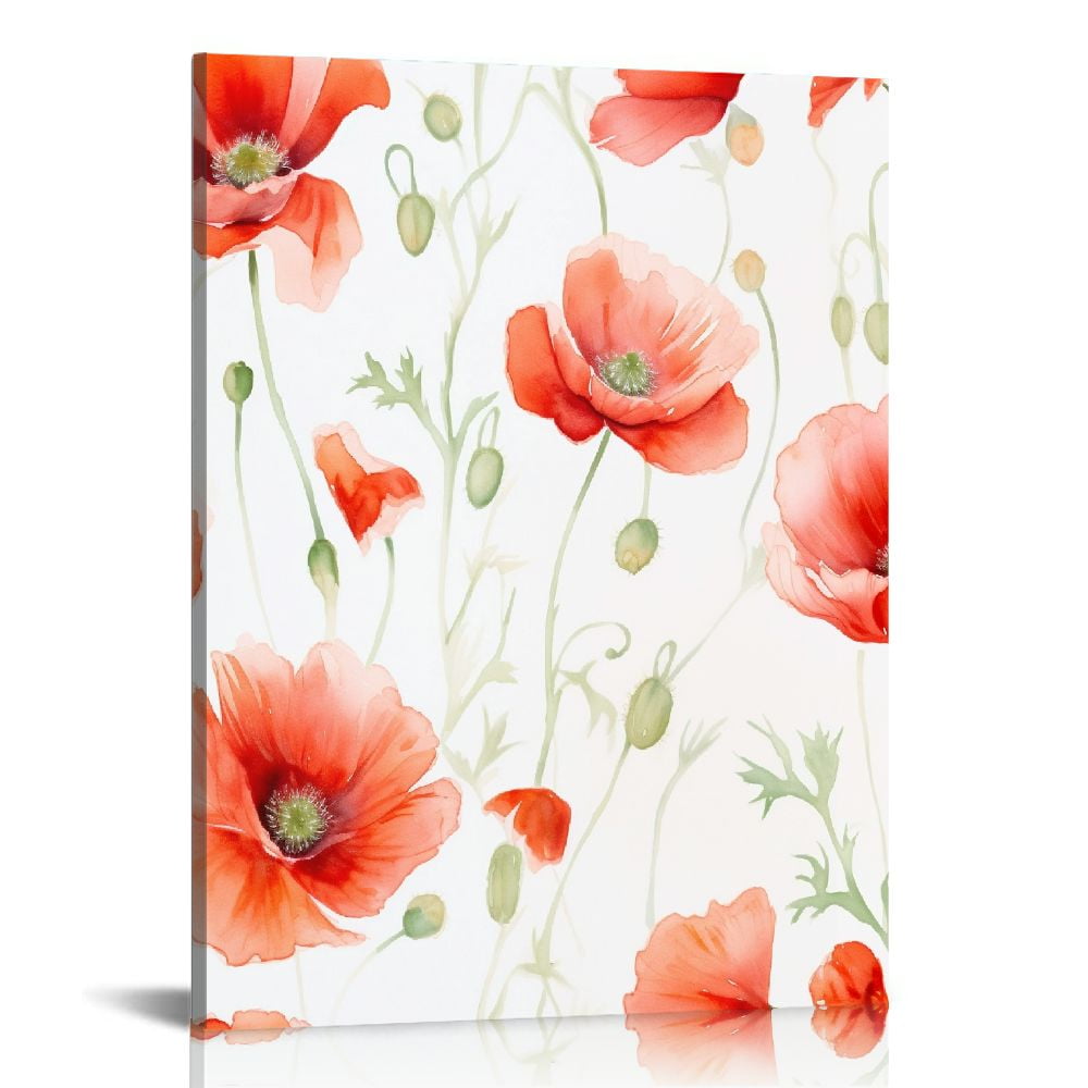 PIKWEEK Flowers Canvas Wall Art for Living Room Wall Decor Indigo ...