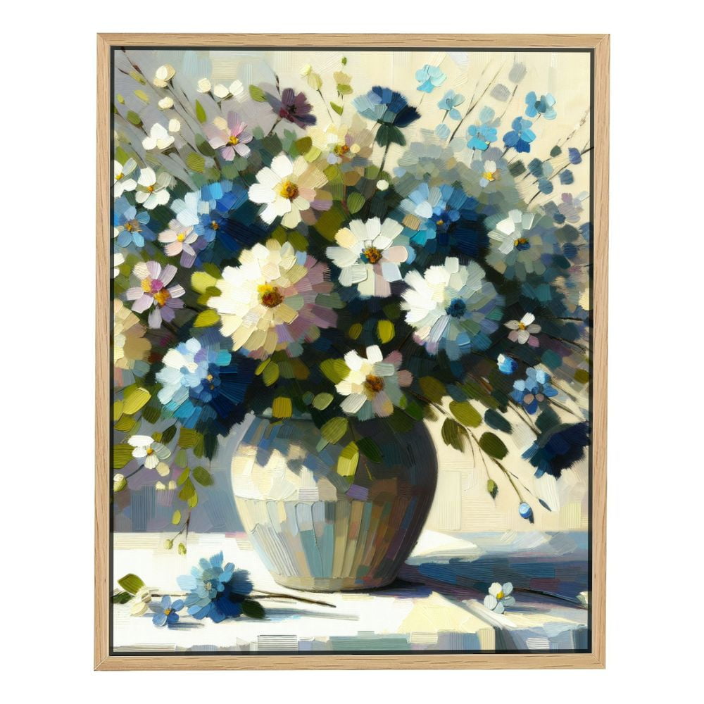 PIKWEEK Flowers Wall Art Blue White Blossom Canvas Wall Pictures ... PIKWEEK Flowers Wall Art Blue White Blossom Canvas Wall Pictures ...