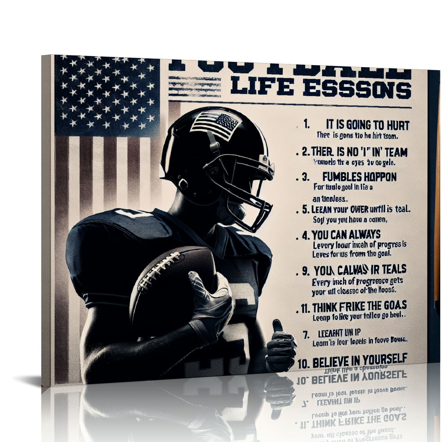 PIKWEEK Football Decor Wall Art Inspirational Quotes Sports Football ...