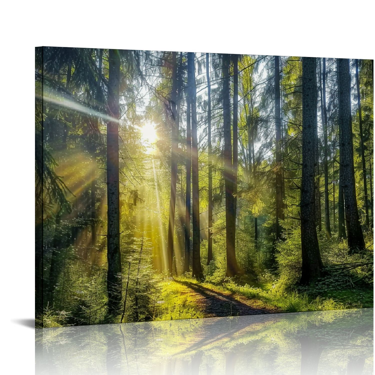 PIKWEEK Forest Wall Art for Living Room Wall Decor Nature Mountain ...