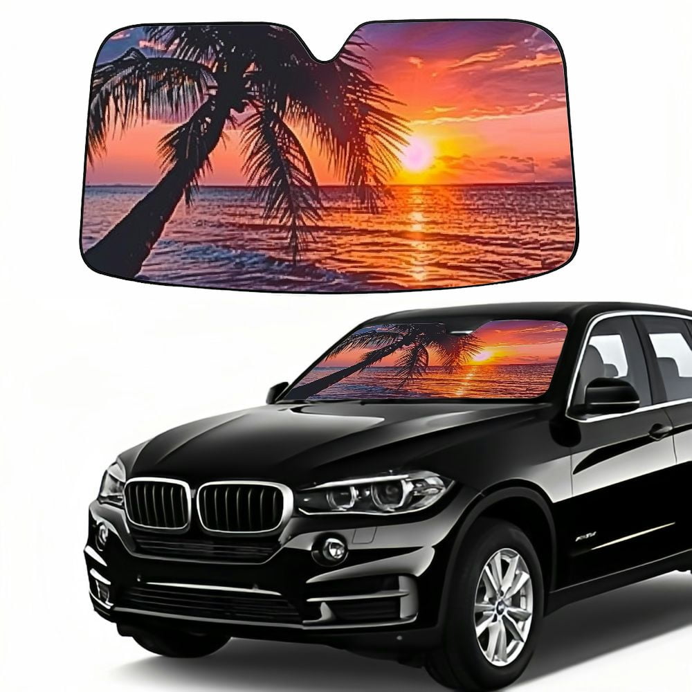 PIKWEEK Front Windshield Sun Shade-Accordion Folding Auto Sunshade for ...