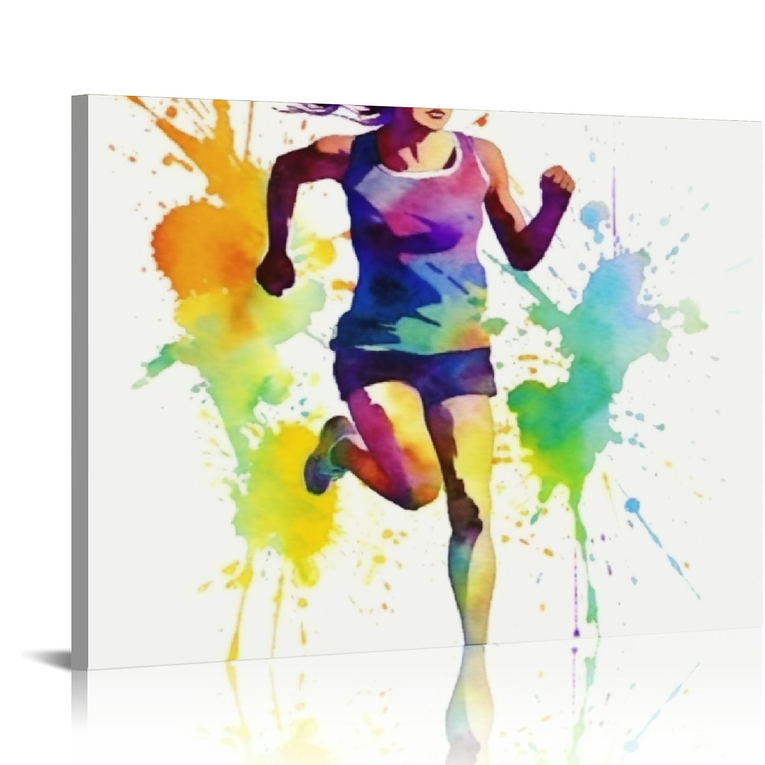 PIKWEEK Girl Runner Abstract Wall Art Abstract Print, White Background ...