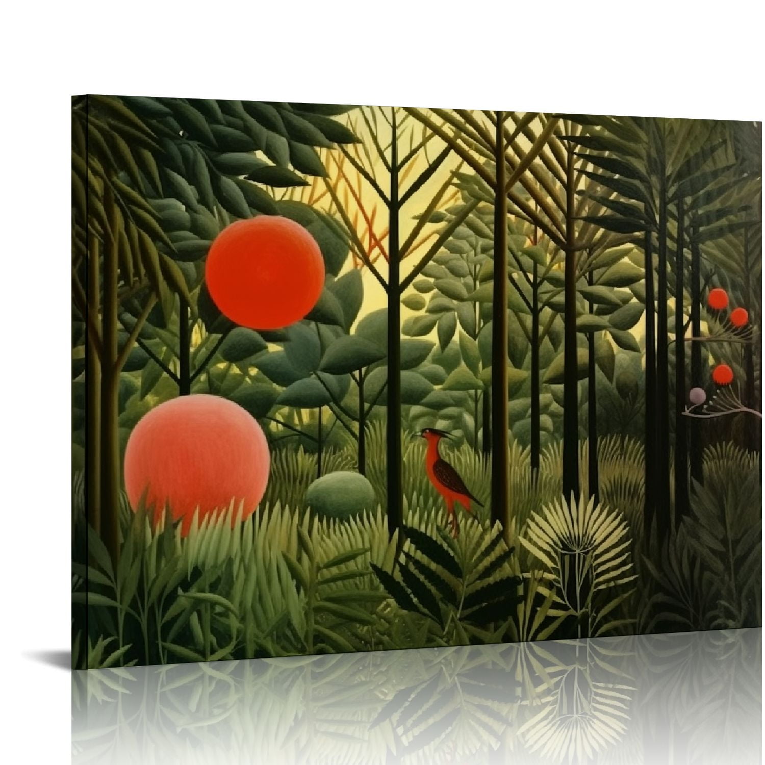 PIKWEEK Henri Rousseau Canvas Wall Art - Virgin Forest with Setting Sun ...