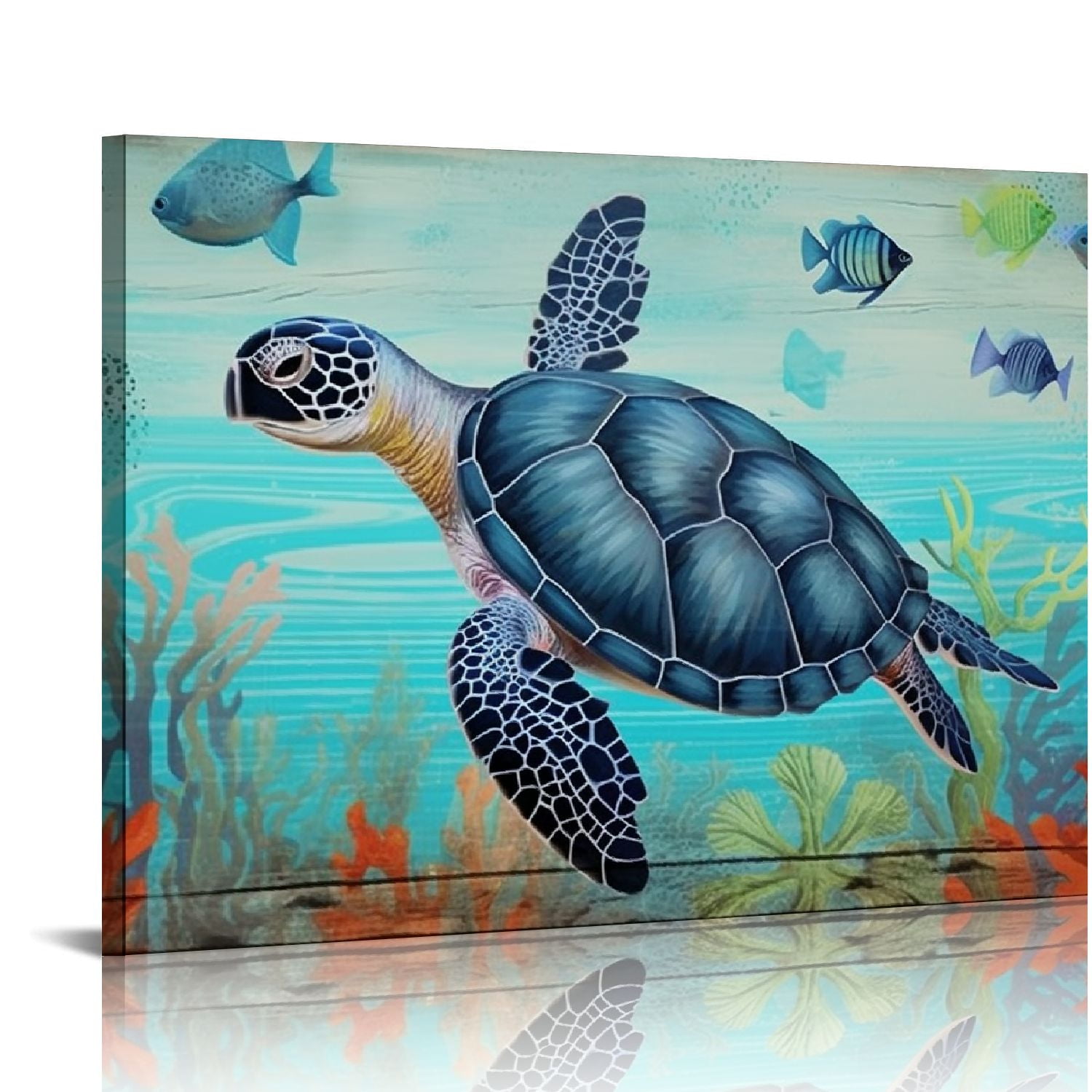 PIKWEEK Home Wall Art for Bathroom Sea Turtle Wall Decor Bathroom Decor ...