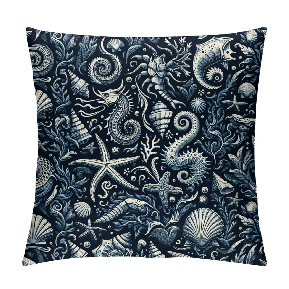 PIKWEEK Hopyeer Nautical Coastal Outdoor Throw Pillows Cover Ocean ...