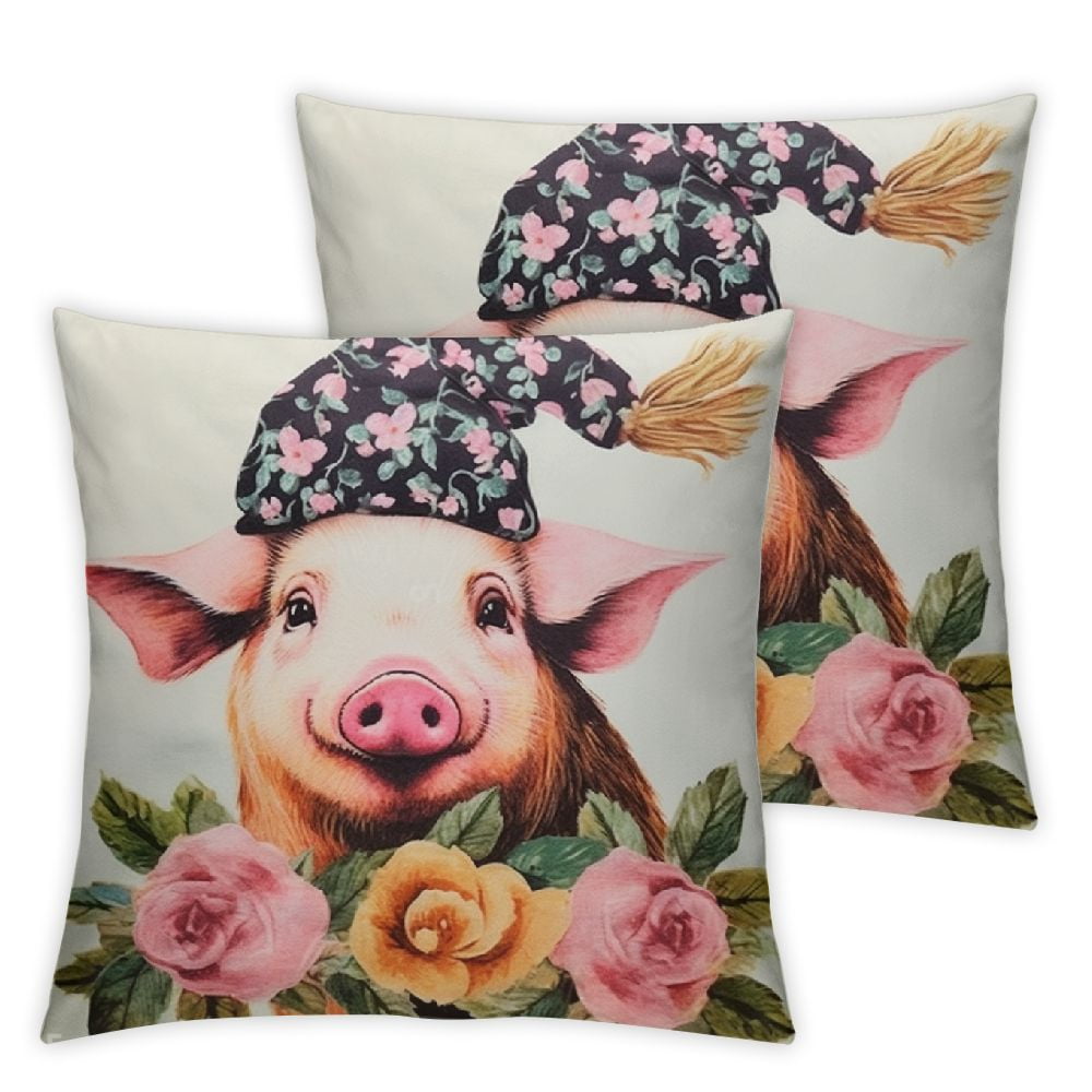 Wuche Just A Girl Who Loves Pigs Pink Pillow Cover, Pig Gifts for Girls ...