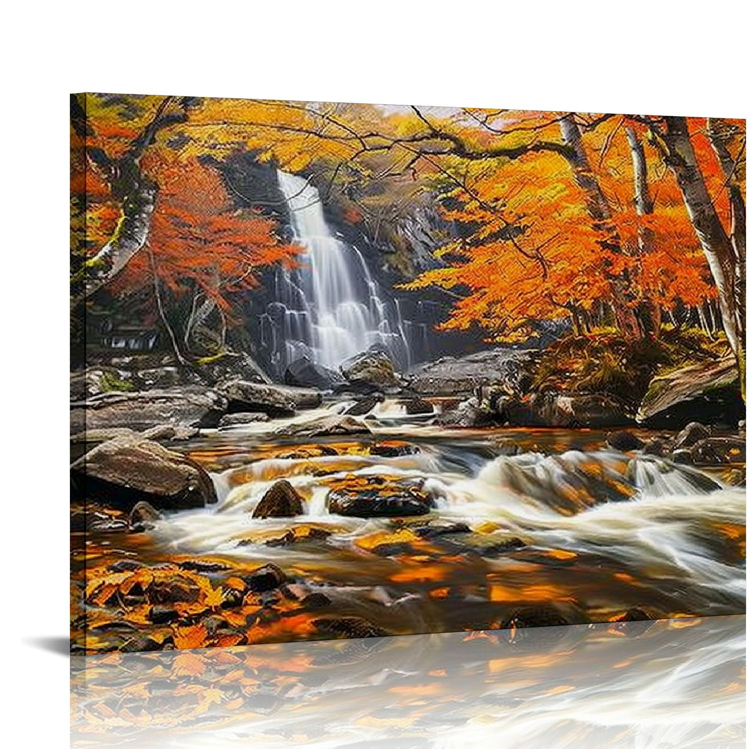 PIKWEEK Landscape Canvas Wall Art Waterfall Nature Forest Scenery ...