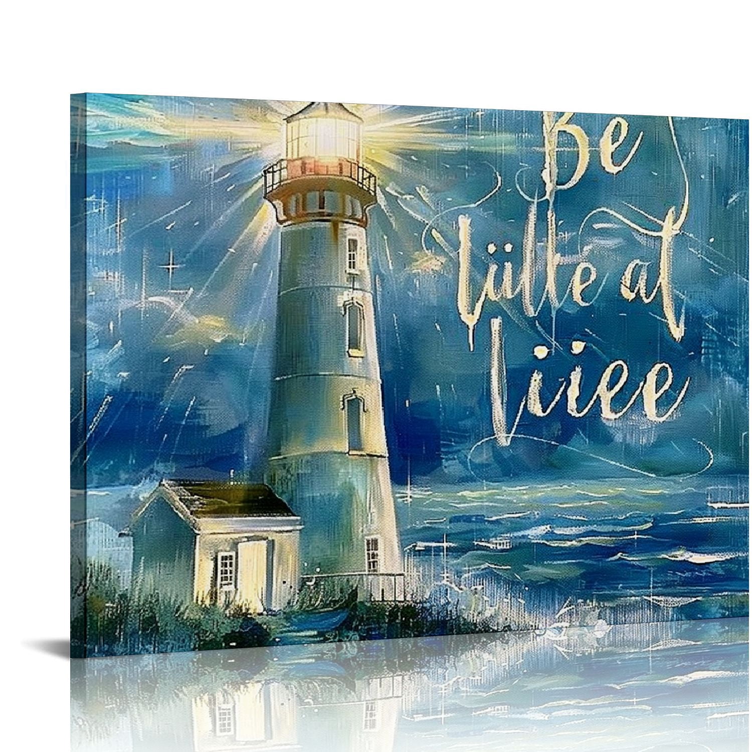 PIKWEEK Lighthouse Wall Art Ocean Bathroom Pictures Wall Decor ...