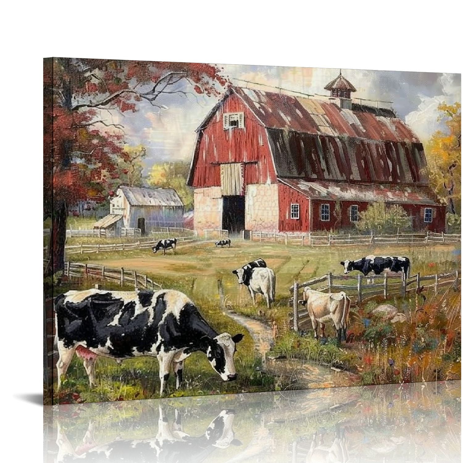 Wuche Memories on the Farm Canvas Wall Art Print, Barn Artwork ...