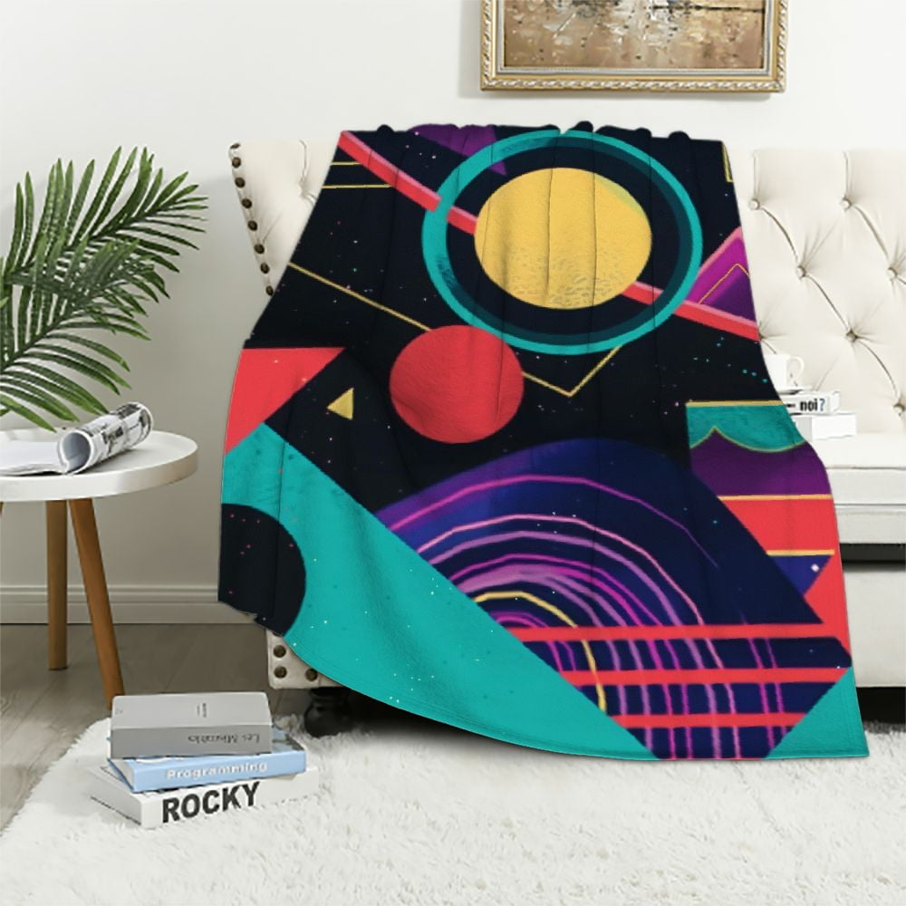 PIKWEEK Memphis blanket, hippie retro blanket, 80s and 90s hip-hop fun ...