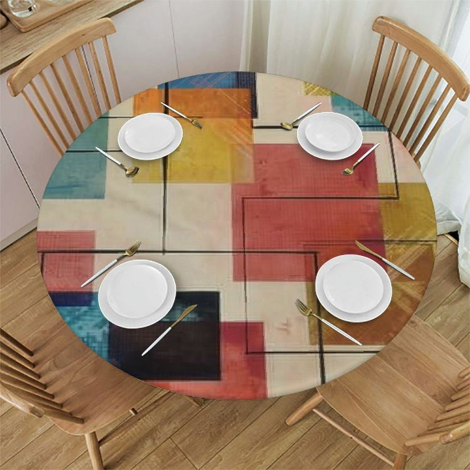 PIKWEEK Mid Century Modern Partten Tablecloth Round Tablecloths Round ...
