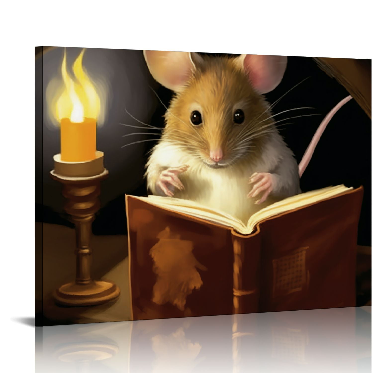 PIKWEEK Mouse Reading Book, Wall Decor Sticker Decal, Kids Room ...