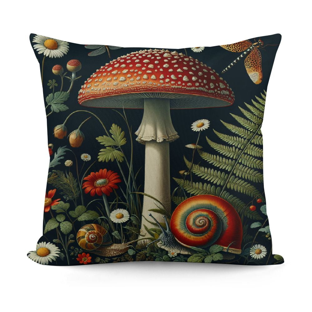Pikweek Mushroom Pillow Cover Fairycore Room Decor Dark Academia Room
