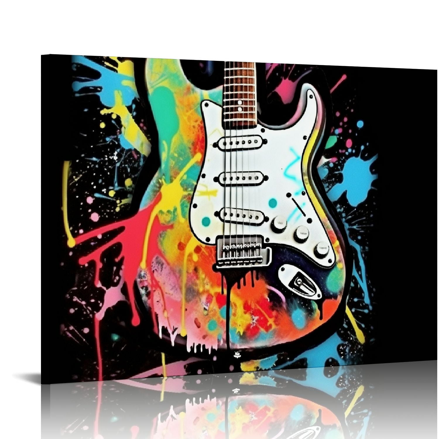 PIKWEEK Music Room Decor Graffiti Wall Art Guitar Painting Music Wall ...