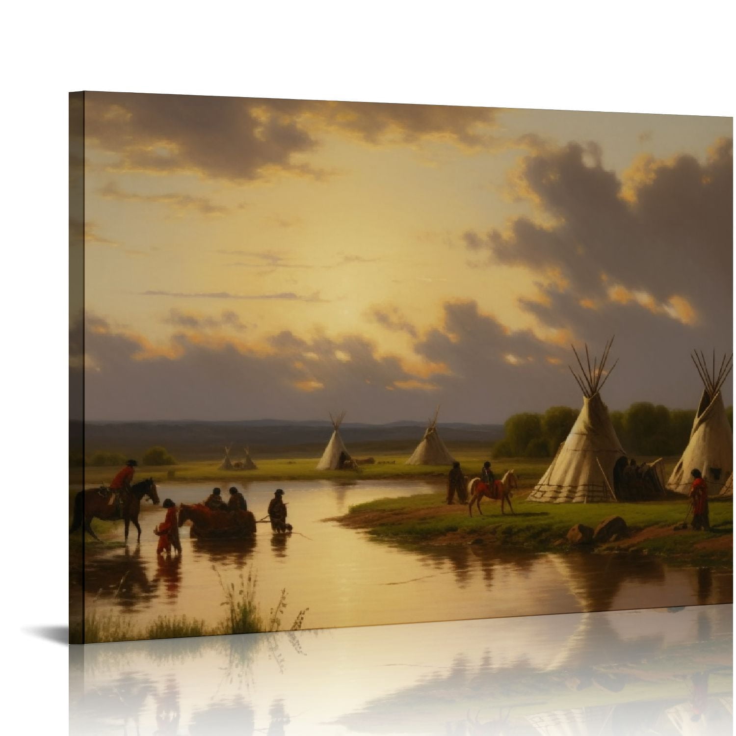 PIKWEEK Native American Sioux Indians Teepee Poster Modern Canvas Wall ...