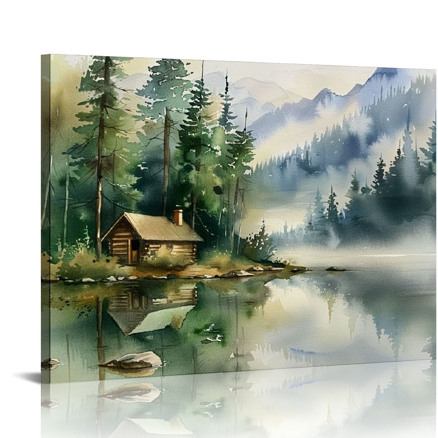 PIKWEEK Natural Scenery Wall Art Tree Landscape Painting River Nature ...