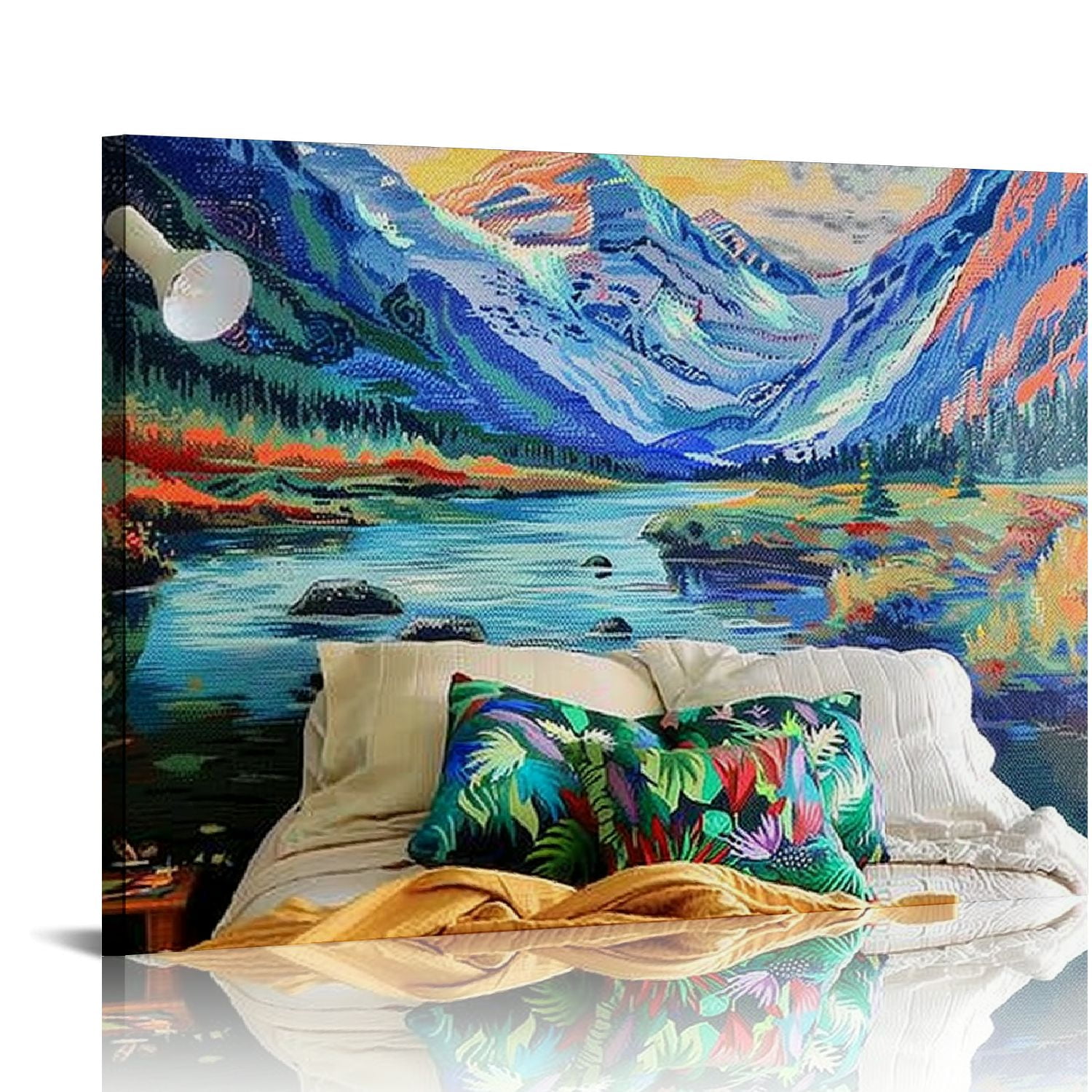 PIKWEEK Nature Mountains Wall Tapestry for Bedroom Aesthetic, Blue ...