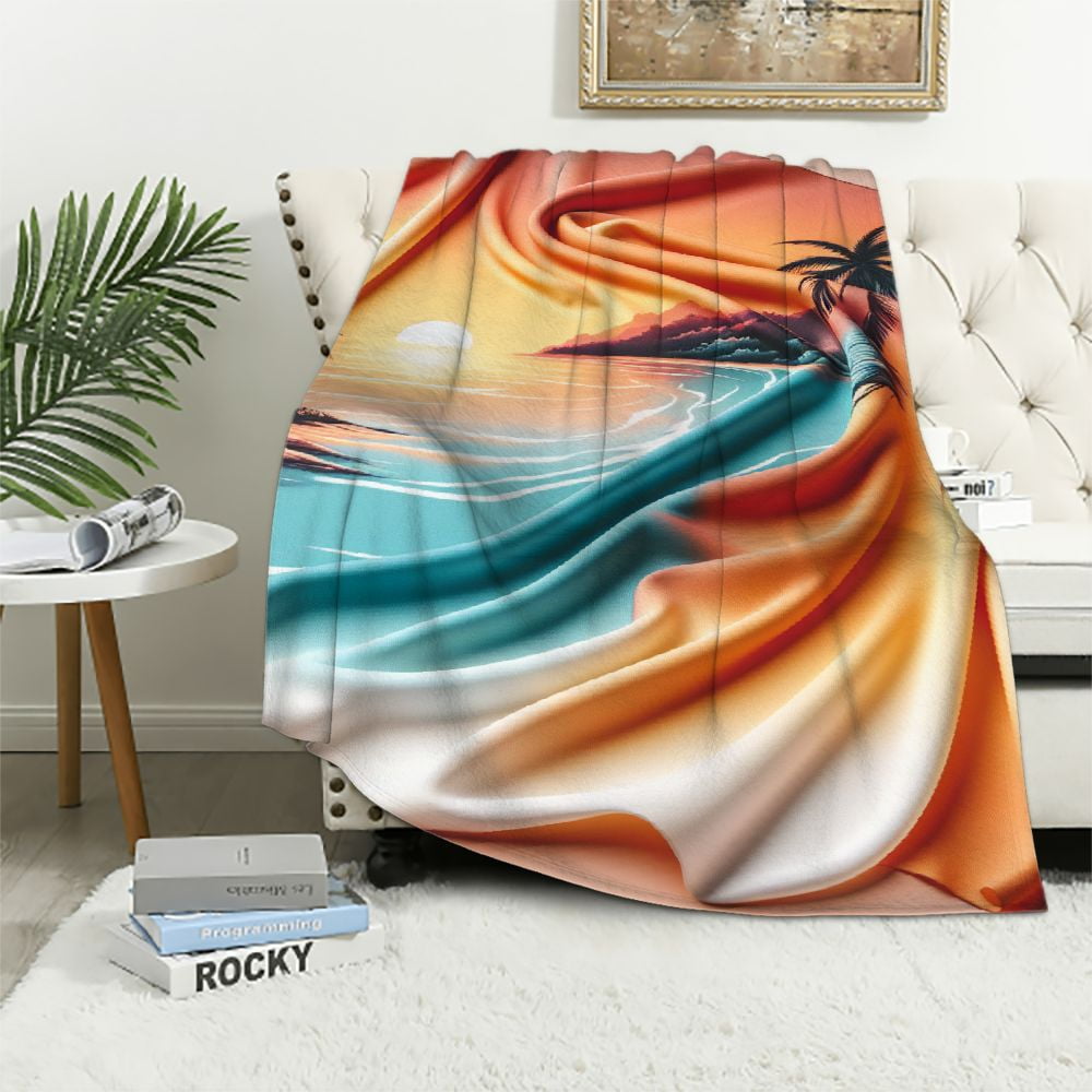 PIKWEEK Ocean Sunrise Tropical Palm Tree Island Hawaiian Sunset Sea ...