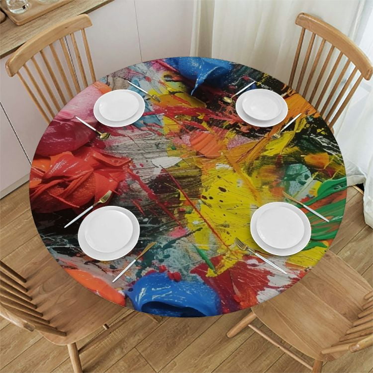 PIKWEEK Outdoor Fitted Painting with Splattered Spatter Paint Pattern ...