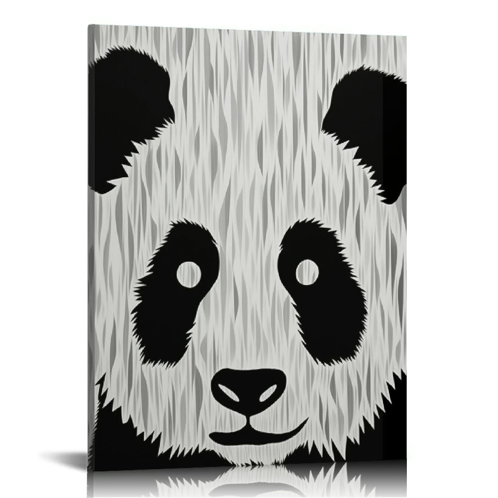 PIKWEEK Panda Canvas Wall Art Animal Wall Decor | HD Printed & Wooden ...