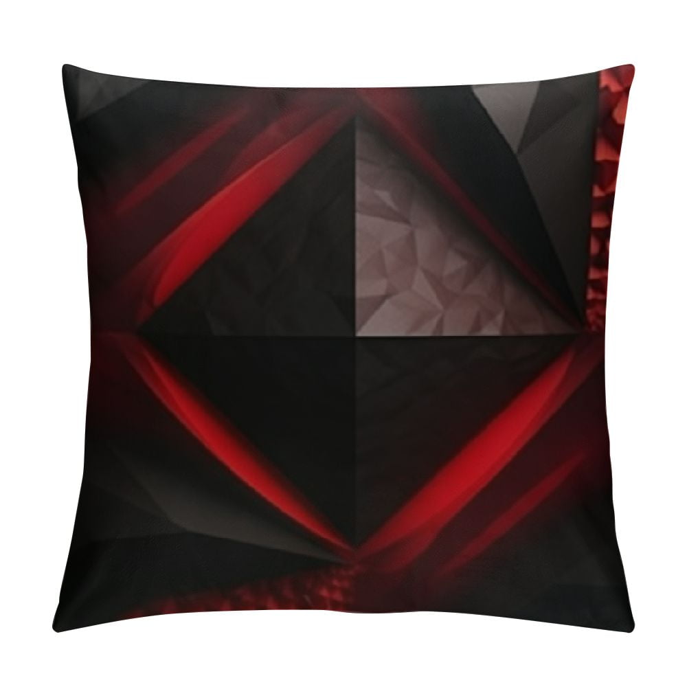 PIKWEEK Pillow Covers Cases Red and Black Abstract Background,Double ...