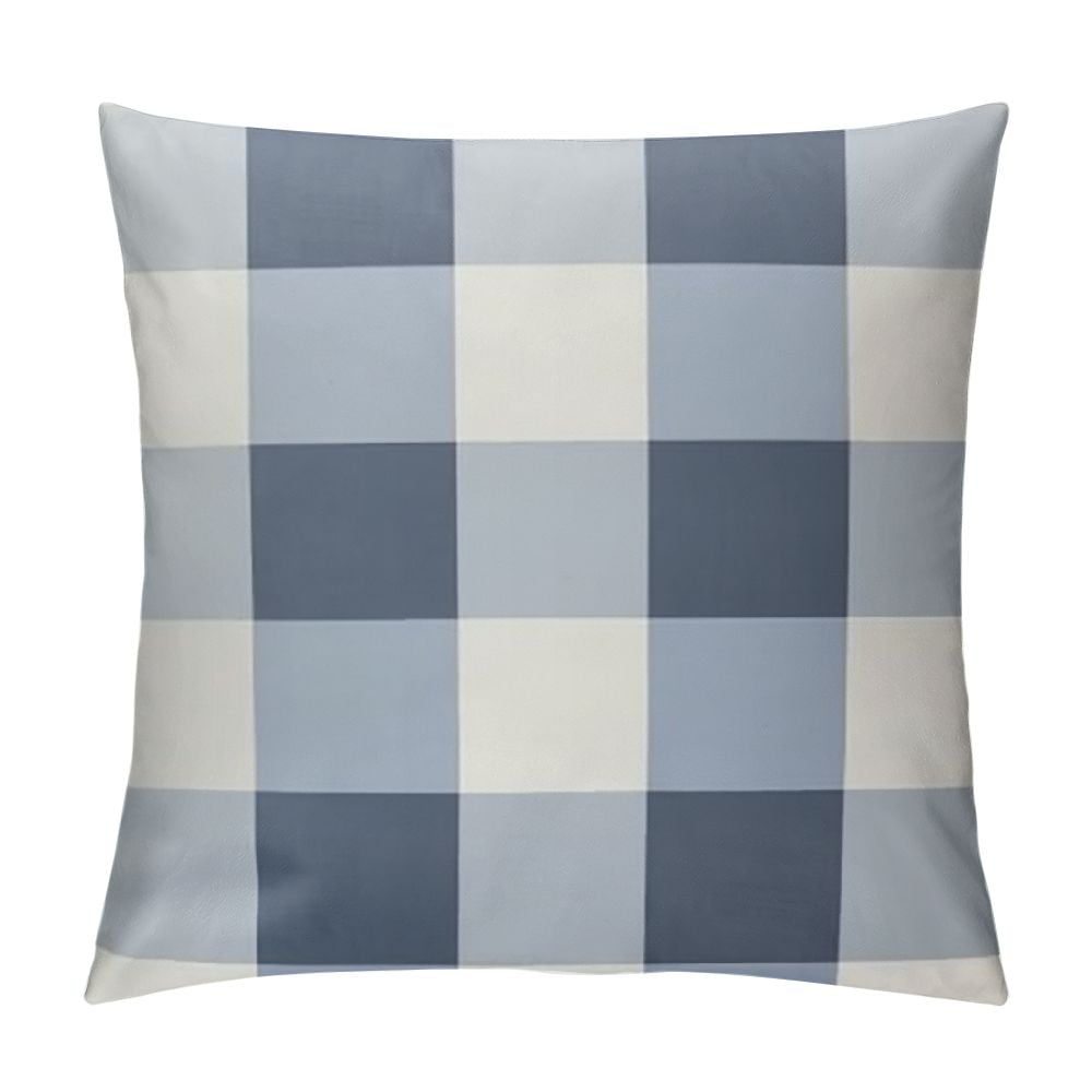 Wuche Plaid Pillow Covers Light Blue and White Pillow Cover with ...