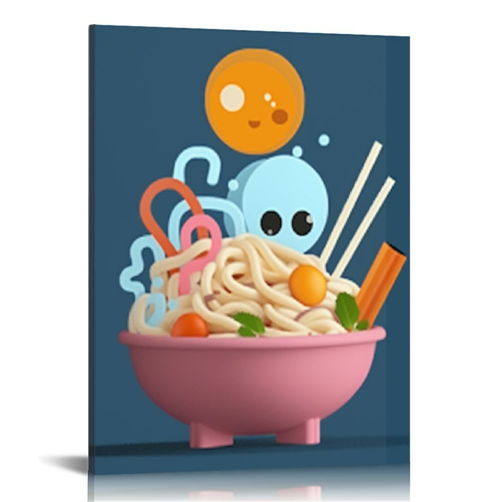 PIKWEEK Please Try To Calm Funny Noodles Food Pun Cartoon Cute Retro ...