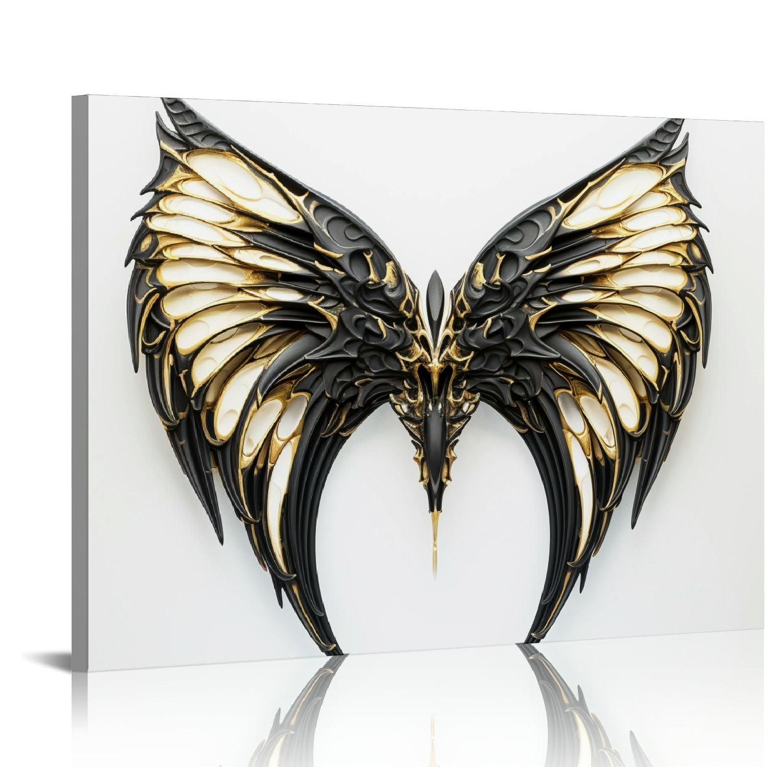 PIKWEEK Posters Butterfly Wings Wall Art Black And Gold Wings Abstract ...