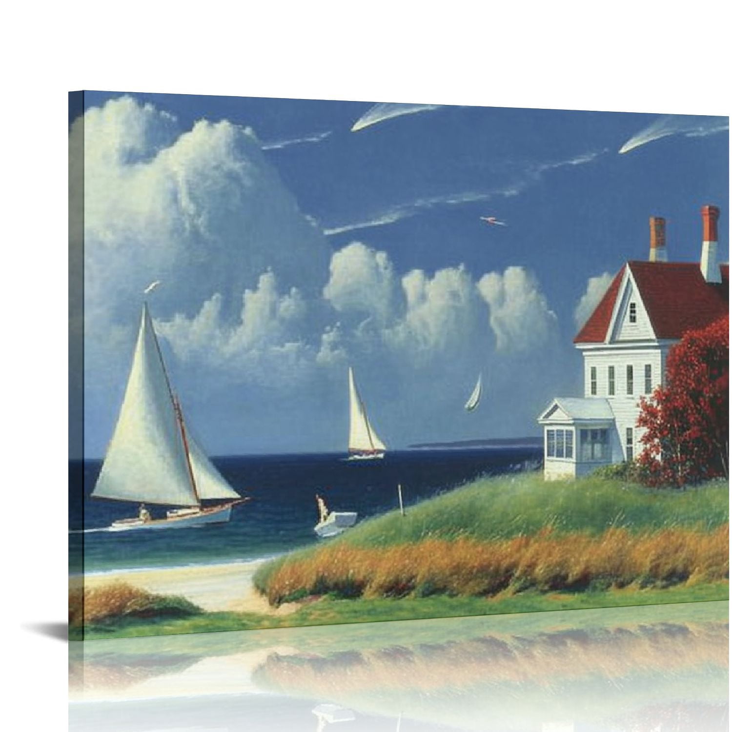 PIKWEEK Posters Seascape Sailboat Wall Art Painting Realism Wall Art ...