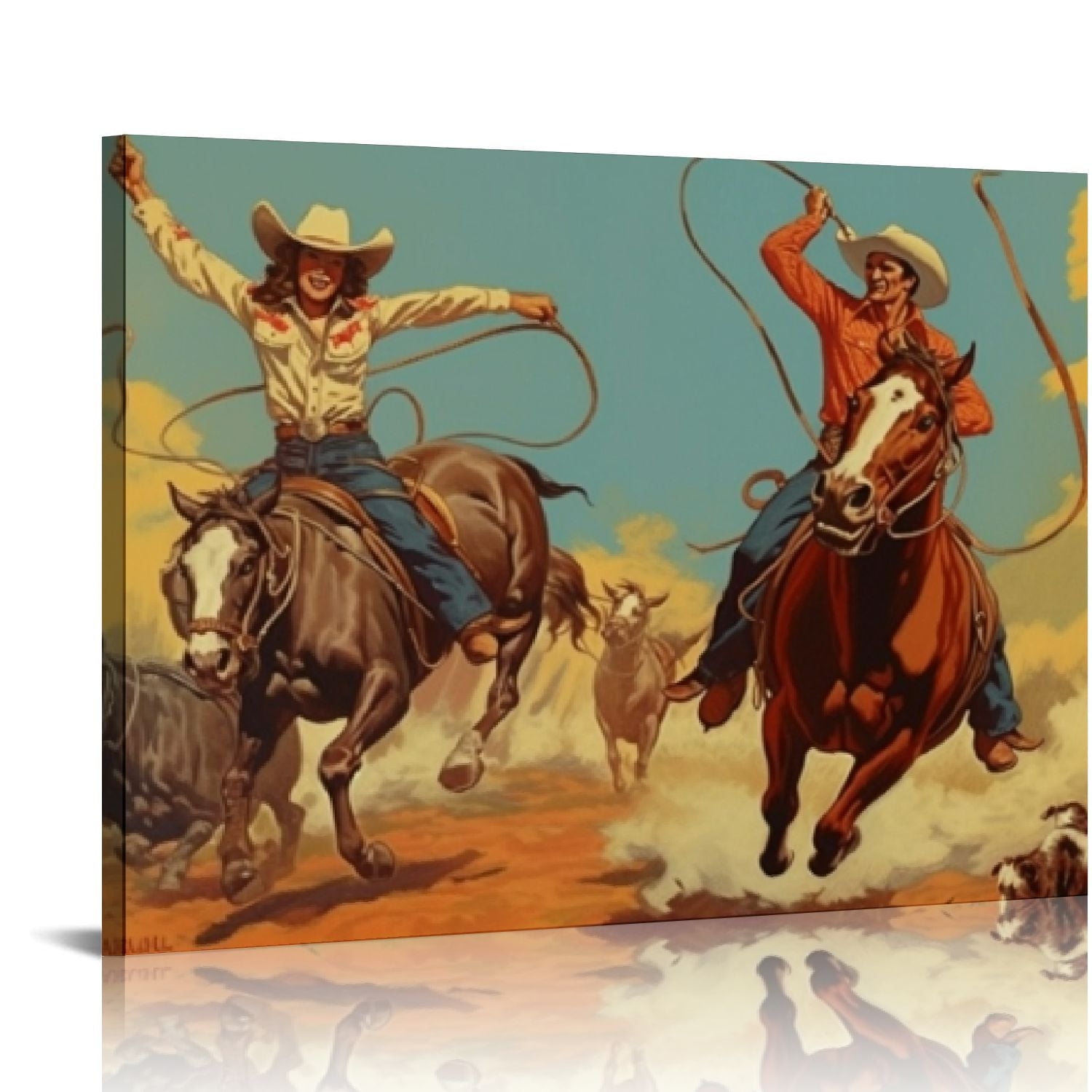 PIKWEEK Rustic Retro Sign - Vintage Rodeo Poster Plaque Red Horse Ranch ...