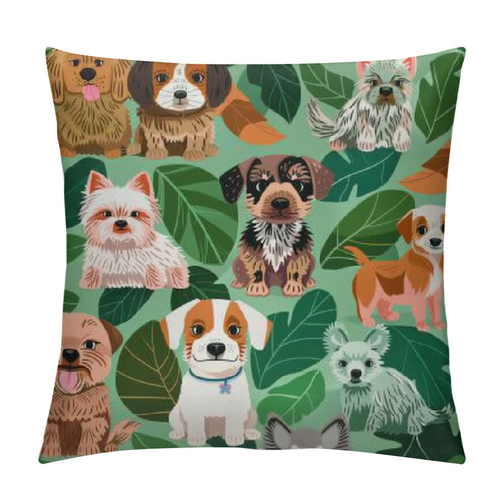 PIKWEEK Satin Pillowcase for Hair and Skin Standard , Colorful Leaves ...