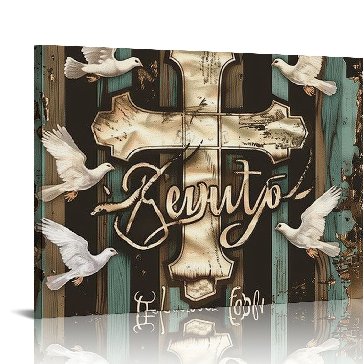 PIKWEEK Scripture Bible Verse Wall Art Christian Jesus Cross Pictures ...