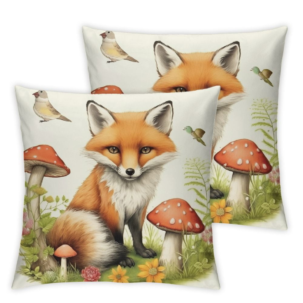 PIKWEEK Spring Forest Animals Throw Pillow Covers Rabbit Squirrel ...