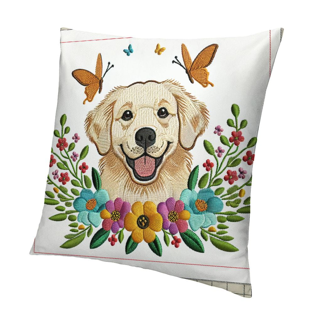 Wuche Spring Pillow Covers 18x18 Inch Golden Retriever Yellow Lab Throw ...