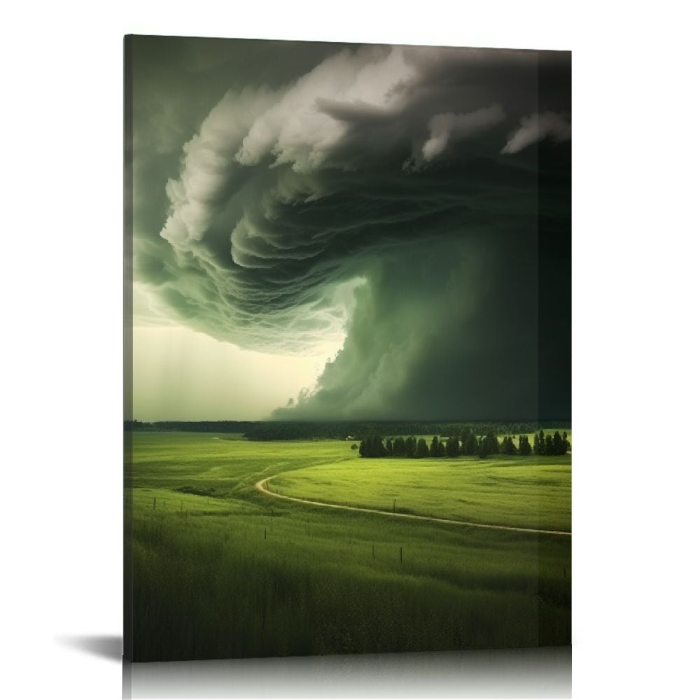 PIKWEEK Storm Wall Art, Tornado Over Open Prairie, Thunderstorm wall ...