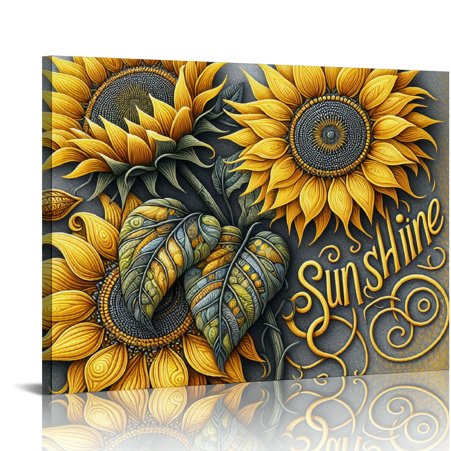 PIKWEEK Sunflower Wall Art Bathroom Decor Yellow Flower Canvas Wall Art ...