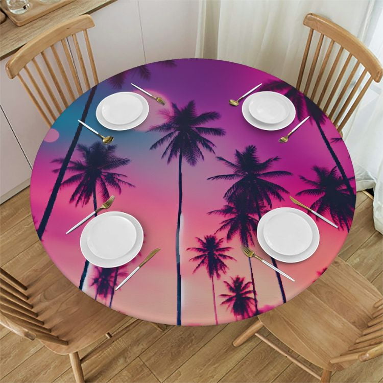 PIKWEEK Table Cover Nature Palm Trees Seashore Beach White - Walmart.com