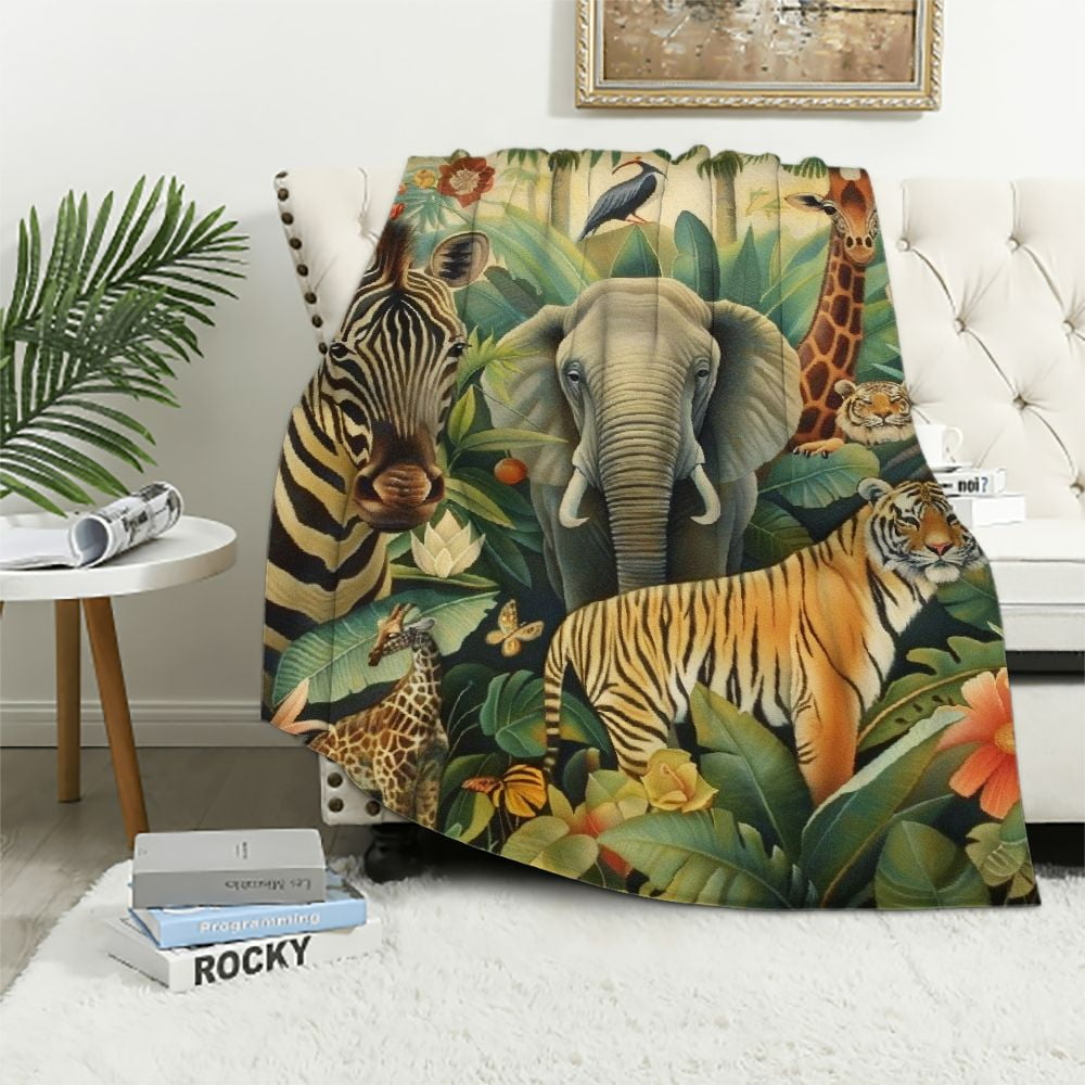 PIKWEEK Throw Blanket Colorful Tropical Parrots Flannel Soft Cozy ...