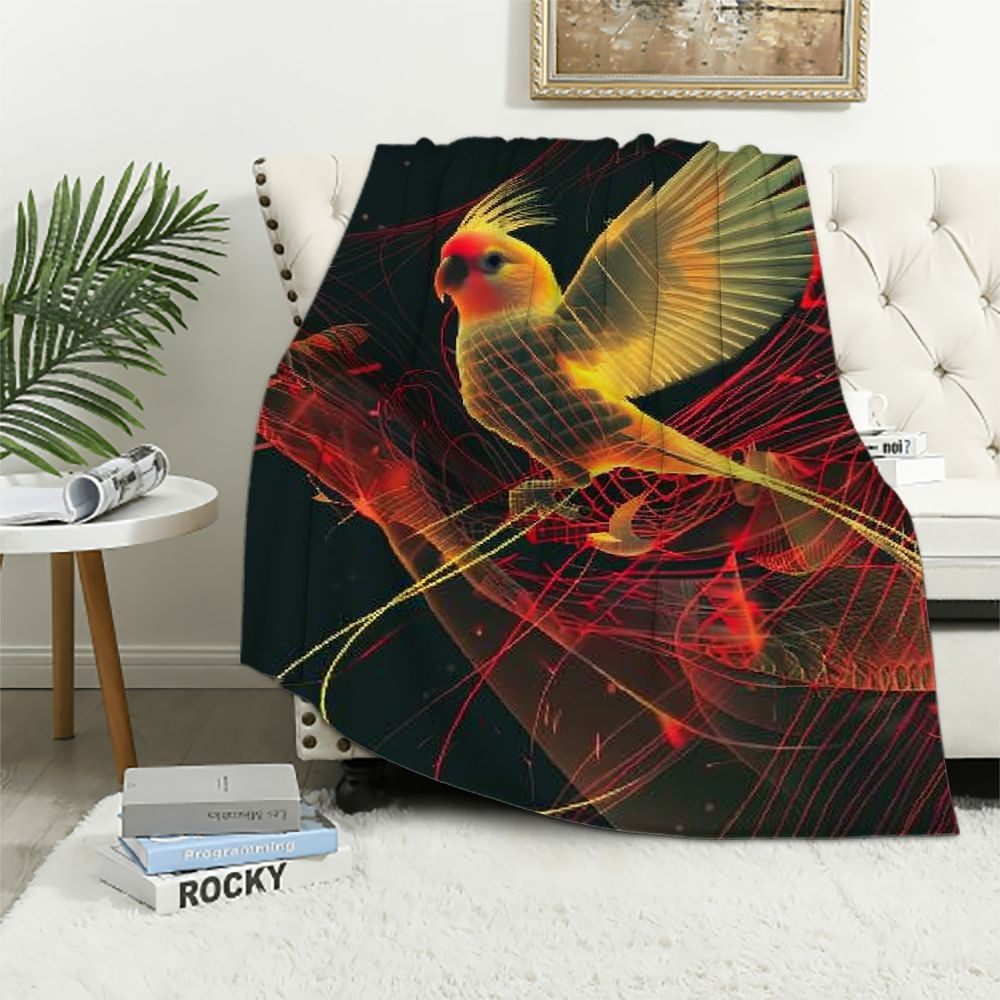 PIKWEEK Throw Blanket Colorful Tropical Parrots Flannel Soft Cozy ...