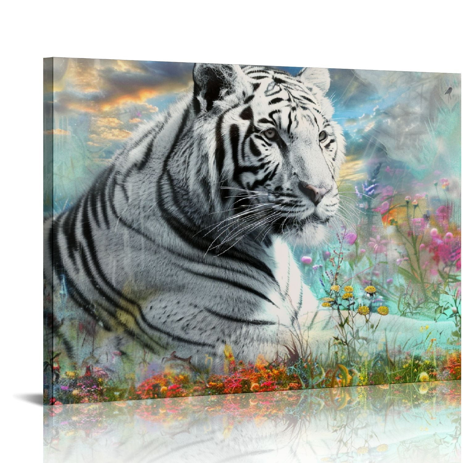 PIKWEEK Tiger Canvas Wall Art Large: Black and White Tiger Picture Wild ...