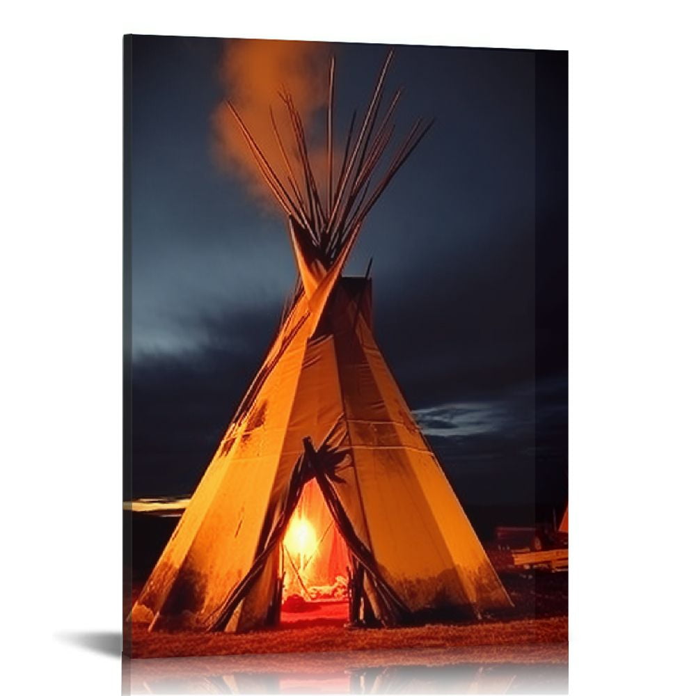 PIKWEEK Traditional Teepee Hut Art Canvas Poster Canvas Wall Art Living ...