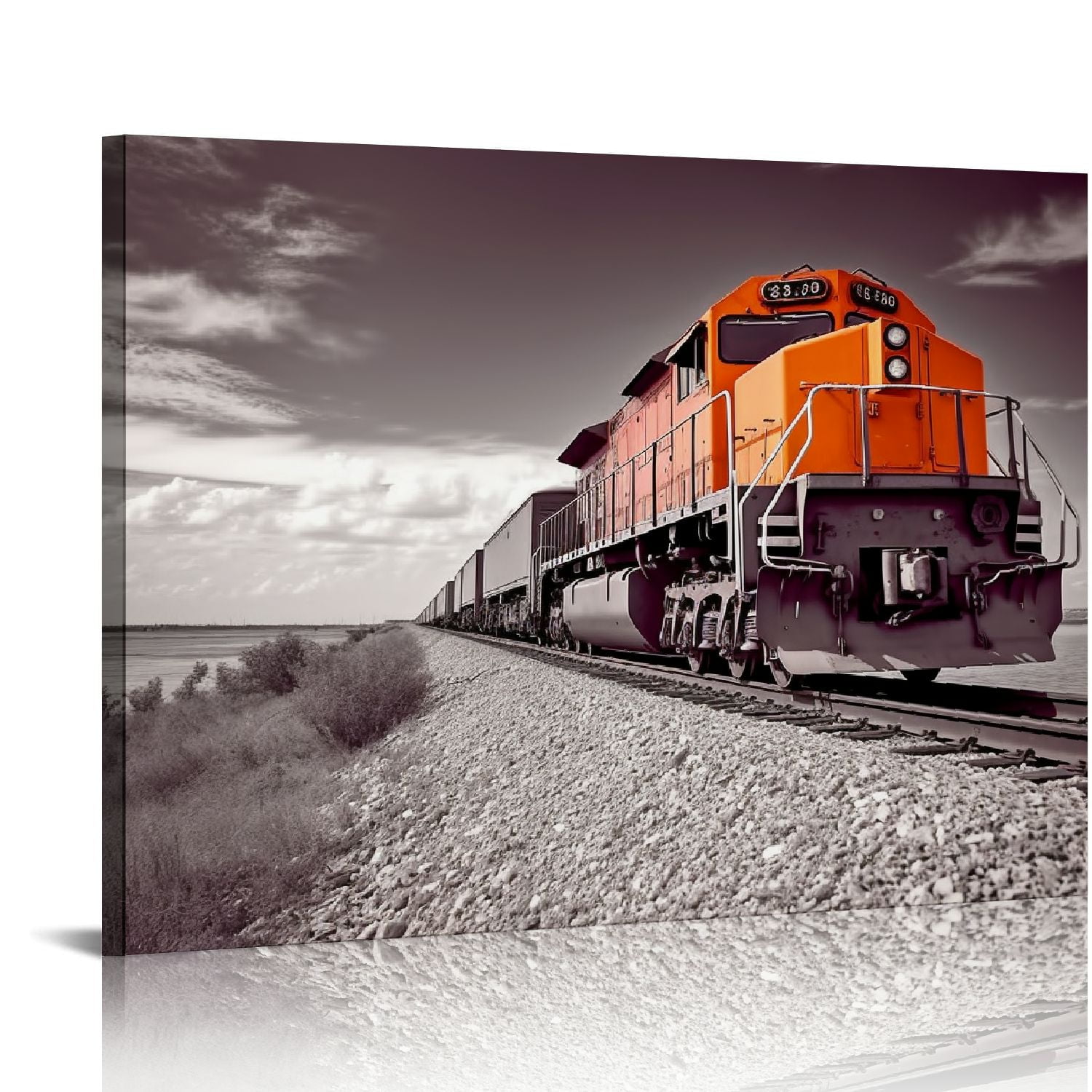 PIKWEEK Train Poster Steam Train Railroad Tracks Posters Decor Painting ...