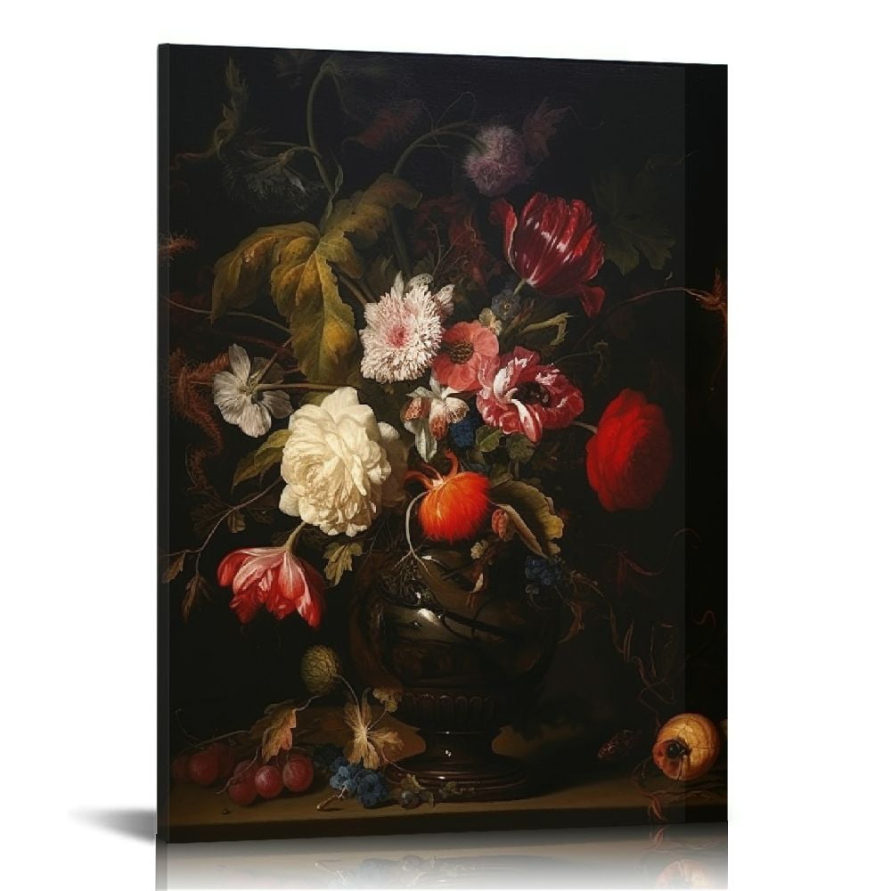 PIKWEEK Vintage Floral Botanical Canvas Wall Art Roses Dark Academia ... PIKWEEK Vintage Floral Botanical Canvas Wall Art Roses Dark Academia ...