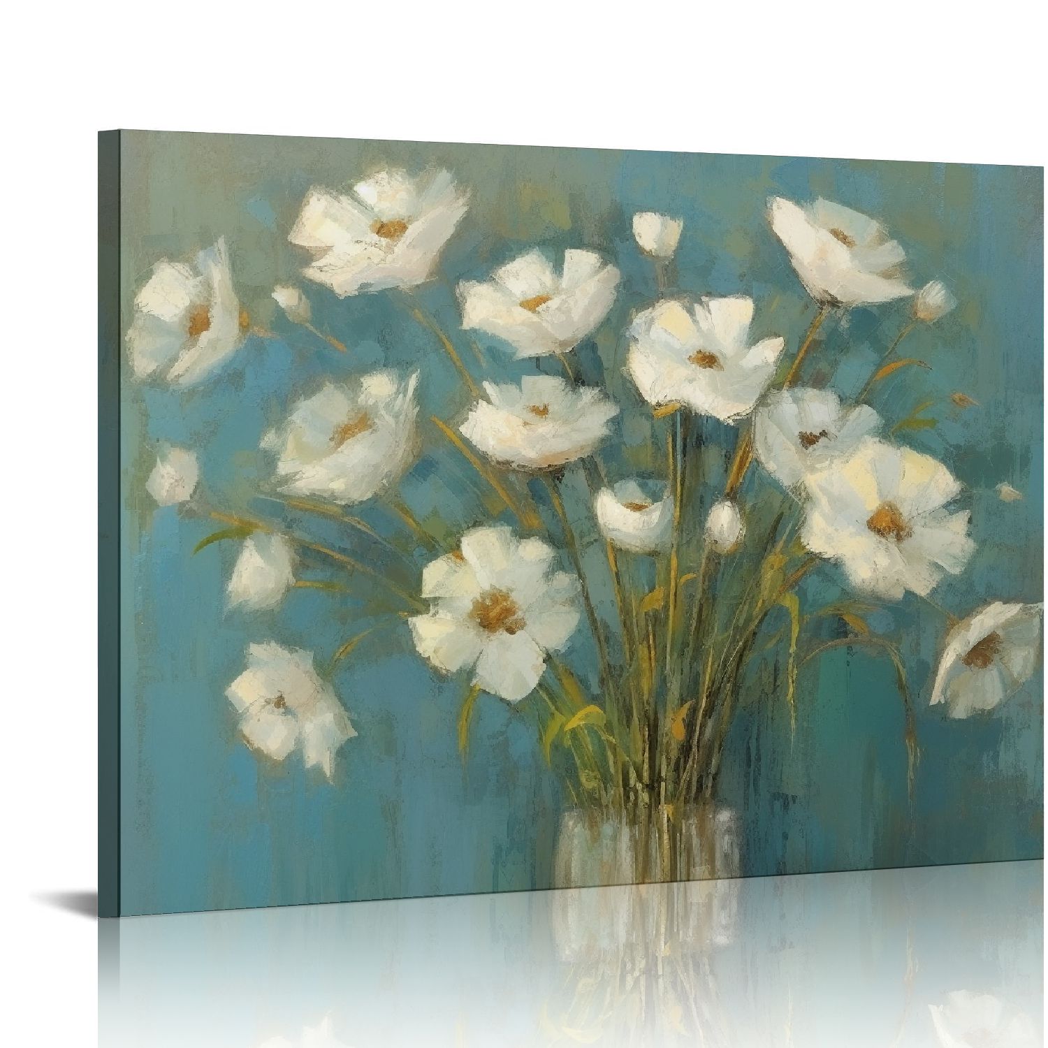 PIKWEEK Vintage Flowers Canvas Wall Art - Abstract Flroal Wall Pictures ...