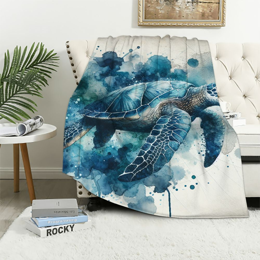 PIKWEEK Vintage Sea Turtle Bedding, Couch, Sofa Microfiber Throw ...