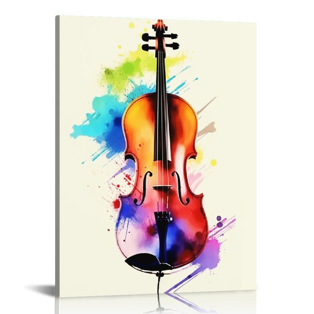 PIKWEEK Watercolor Music Wall Art Print Splash Graffiti Musical ...