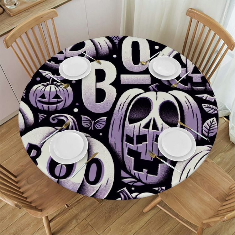 PIKWEEK Watercolor Table Round Cover Elastic Edged Tablecloth, Purple ...