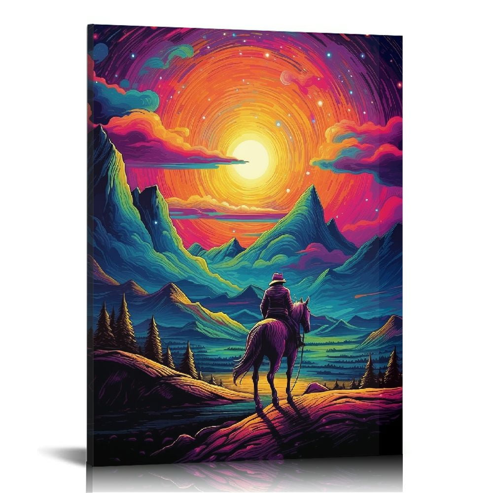 PIKWEEK Western Cowboys Print, Vintage Cowboy Decor, Cowboy Western ...