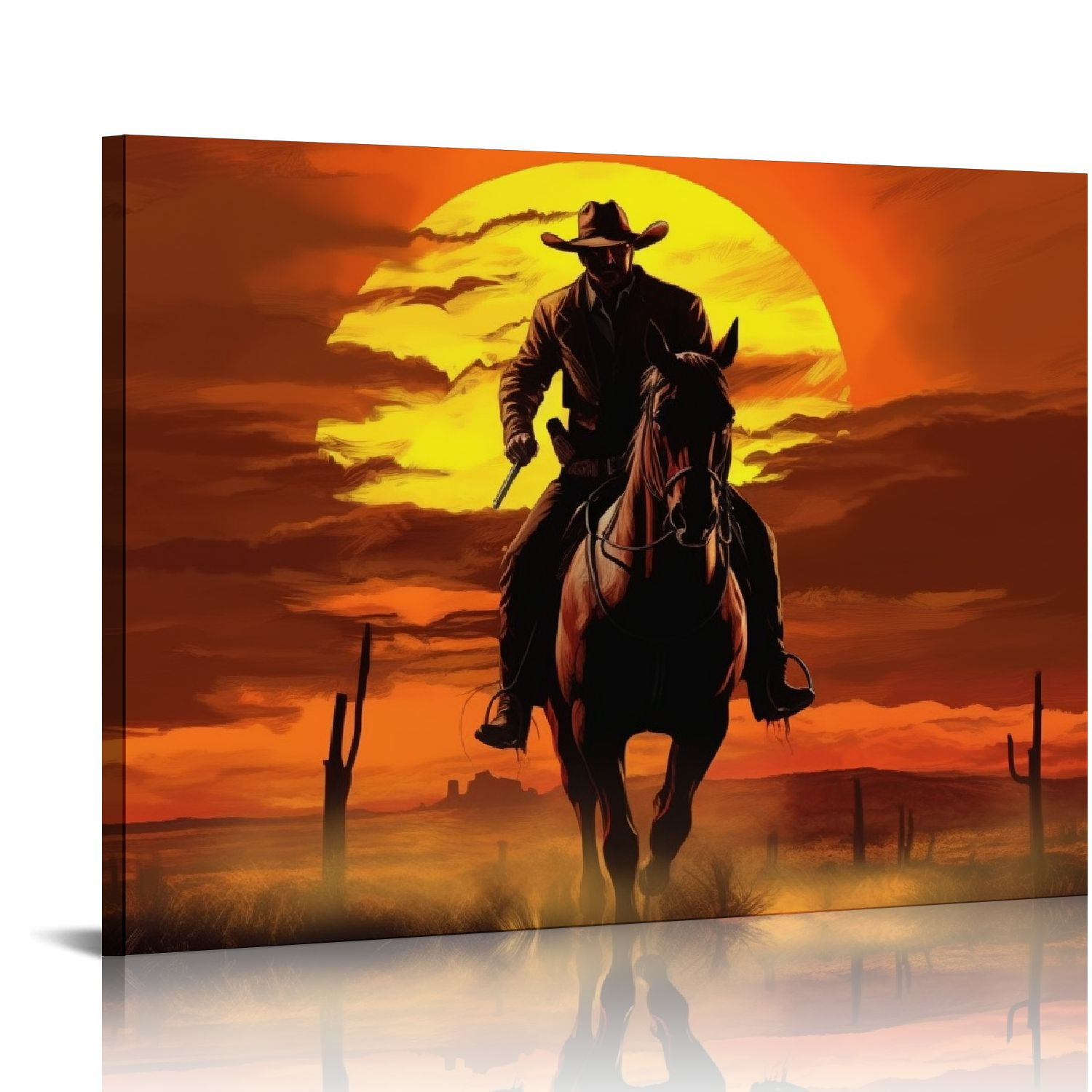 PIKWEEK Western Cowboys Print, Vintage Cowboy Decor, Cowboy Western ...